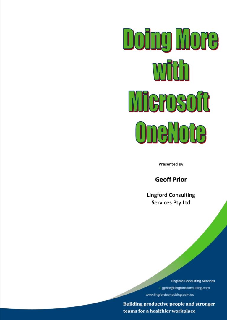 Doing More with Microsoft OneNote – Training Manual - Lingford Consulting