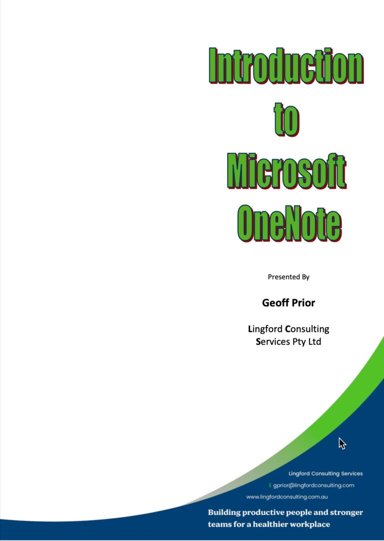 Introduction to Microsoft OneNote – Training Manual - Lingford Consulting